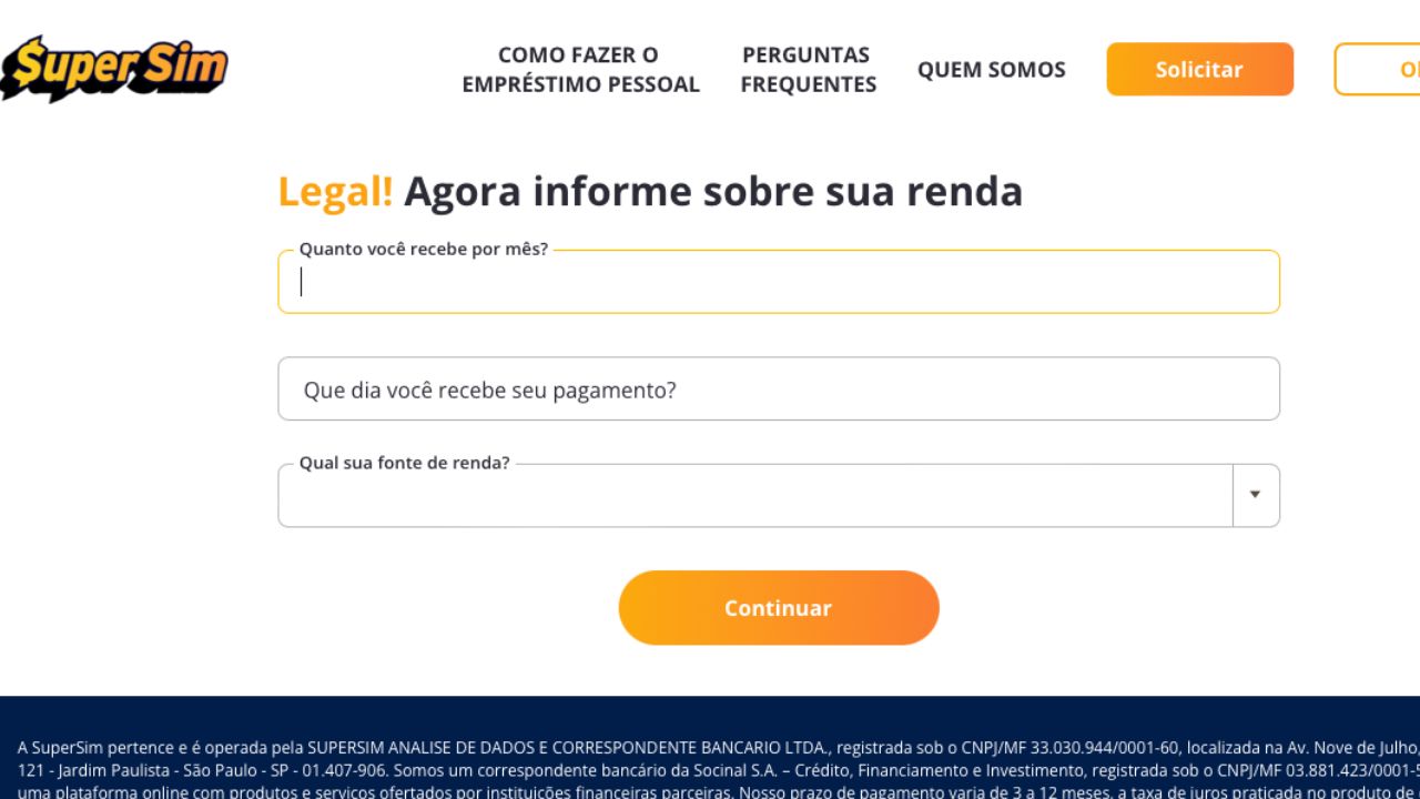 SuperSim libera o dinheiro na hora em que houver aprovação - Credtips